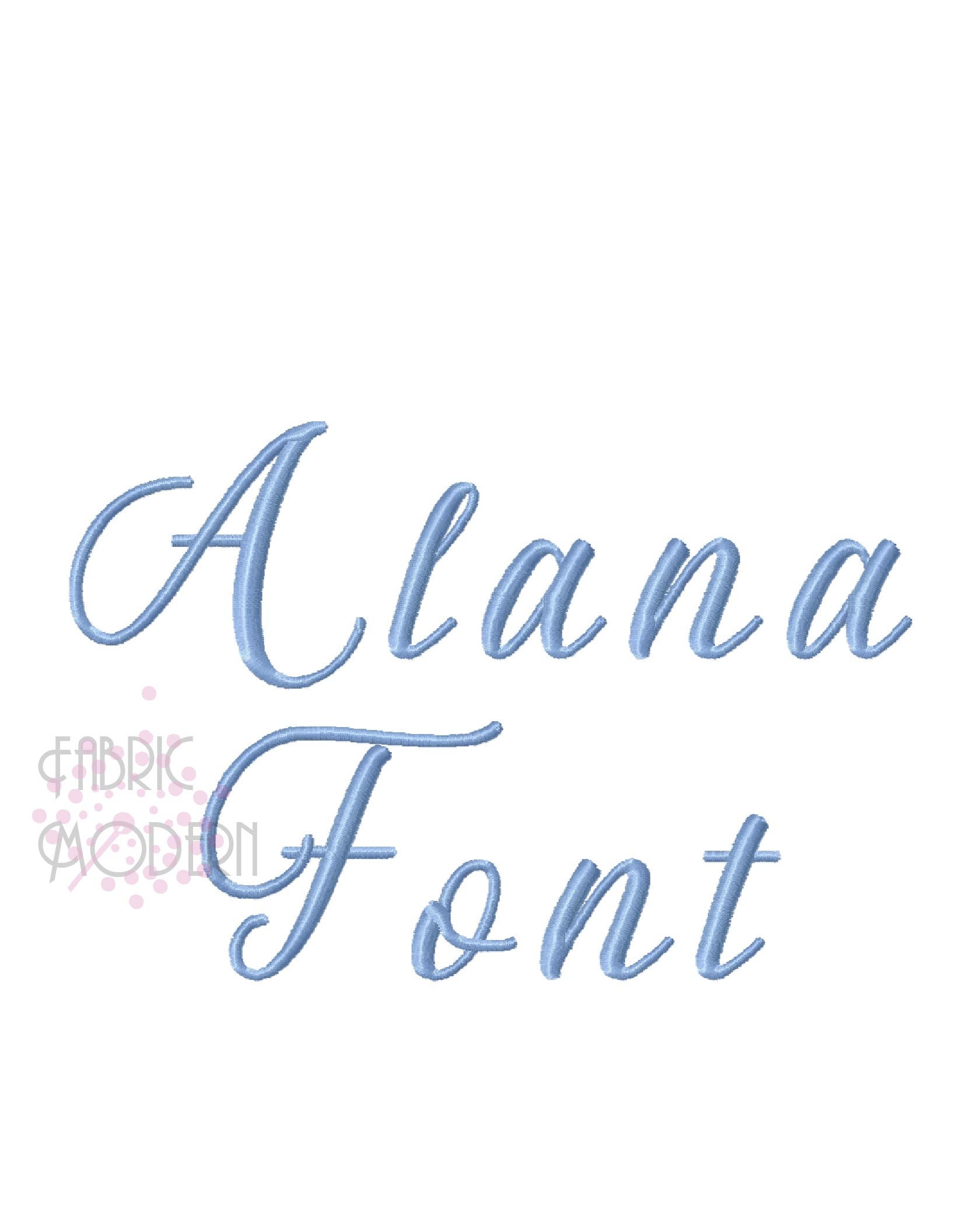 2inch Alana Script Calligraphy Font Monogram Font Embroidery - Etsy