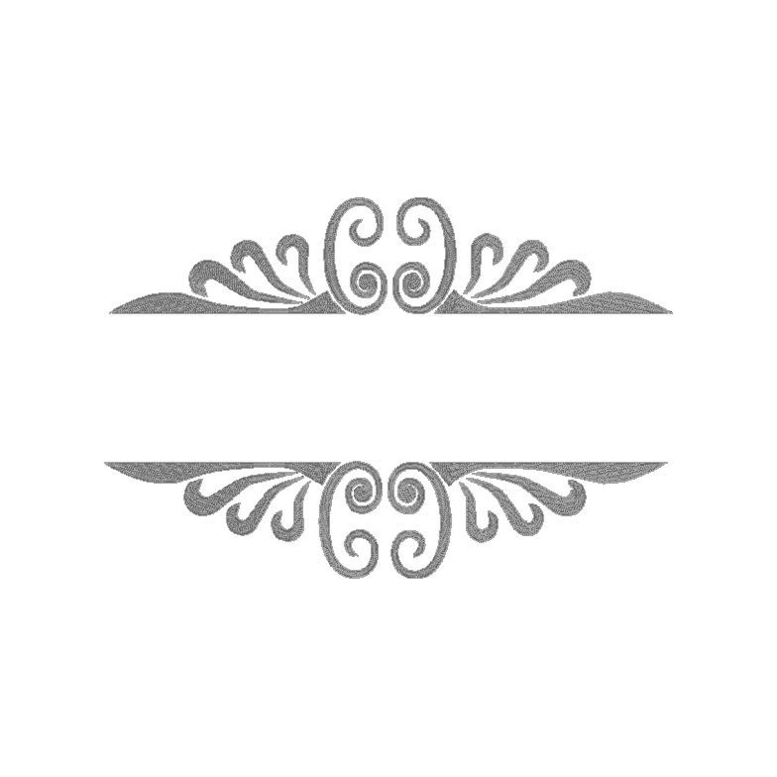 Machine Embroidery Design Fancy Frame Divided Frame Monogram - Etsy