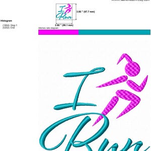 I Run Runners Design Embroidery Design Girl Running Sports Design ...