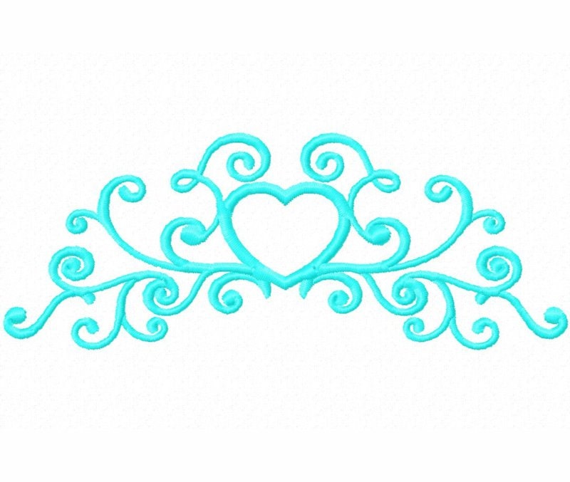 Machine Embroidery Design Split Monogram Ornamental Flourish | Etsy