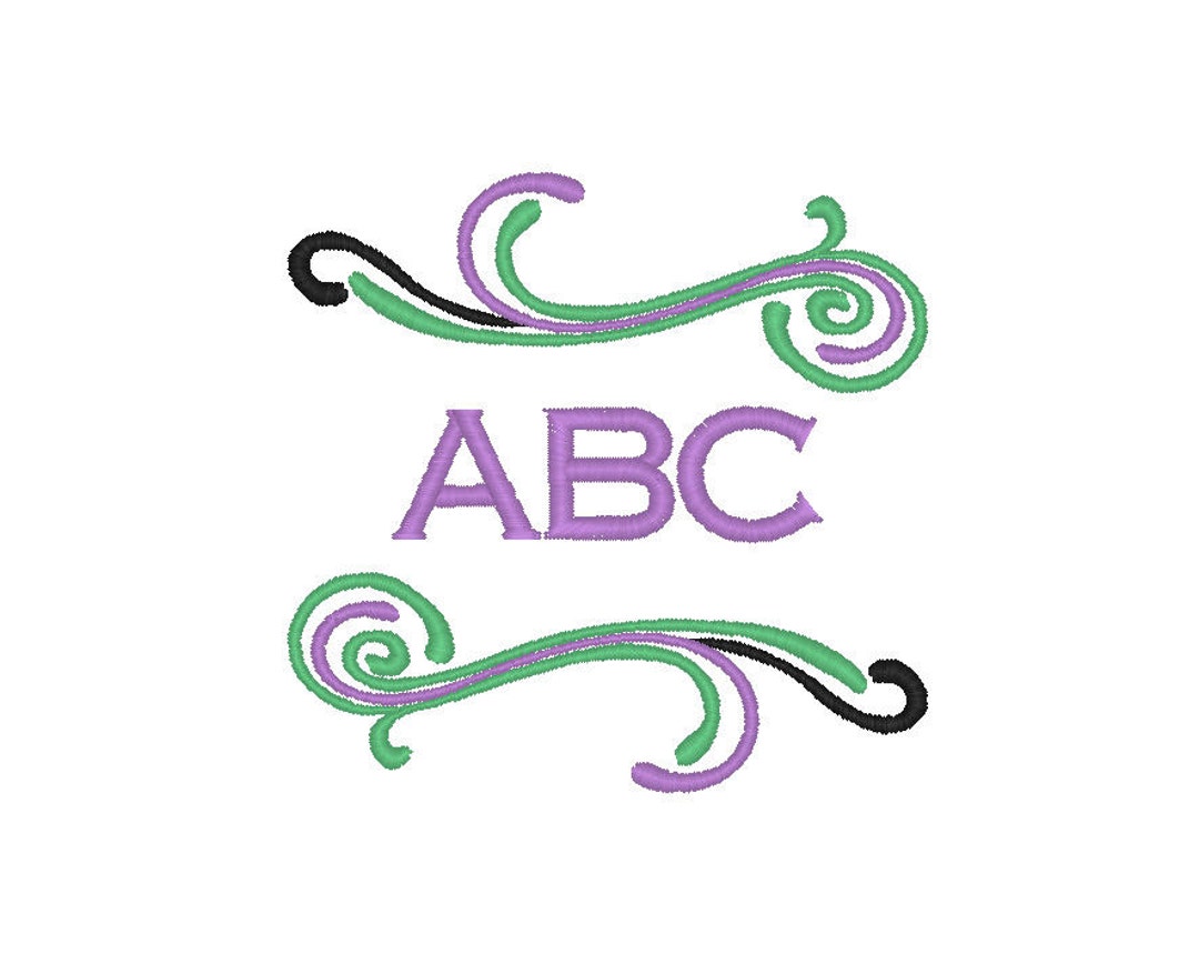 Embroidery Design Fancy Two Color Flourish for Linens and ...