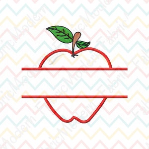 APPLE SPLIT MONOGRAM Frame Machine Embroidery Design Apple Name Frame ...