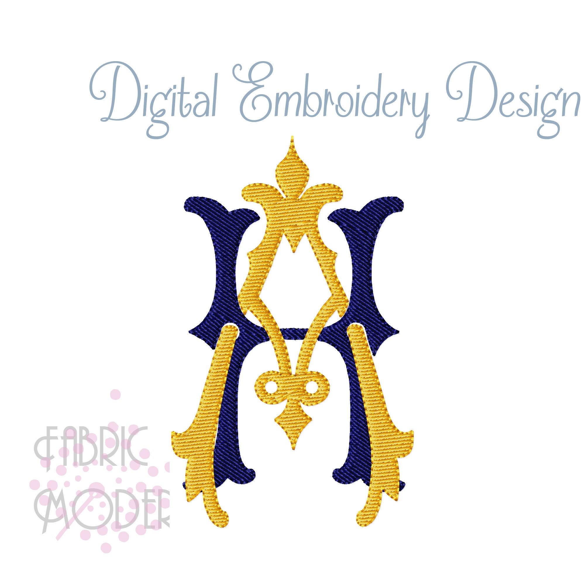 Interlocking Monogram Ornate 17th Century 2 Letters - Made to Order - Etsy