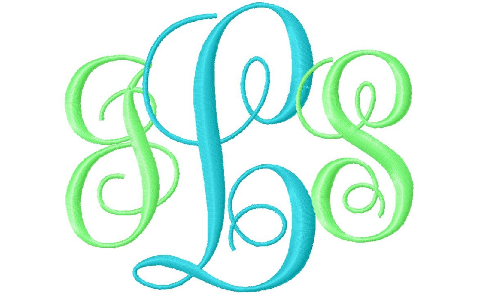 Large INTERLOCKING VINE MONOGRAM Font Embroidery Font Three - Etsy