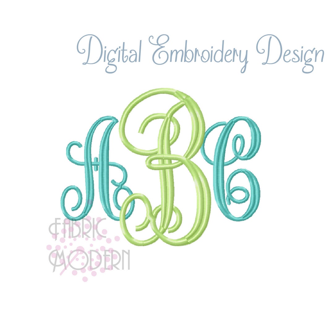 BOLD Interlocking VINE MONOGRAM Font Embroidery Font Monogram Alphabet ...