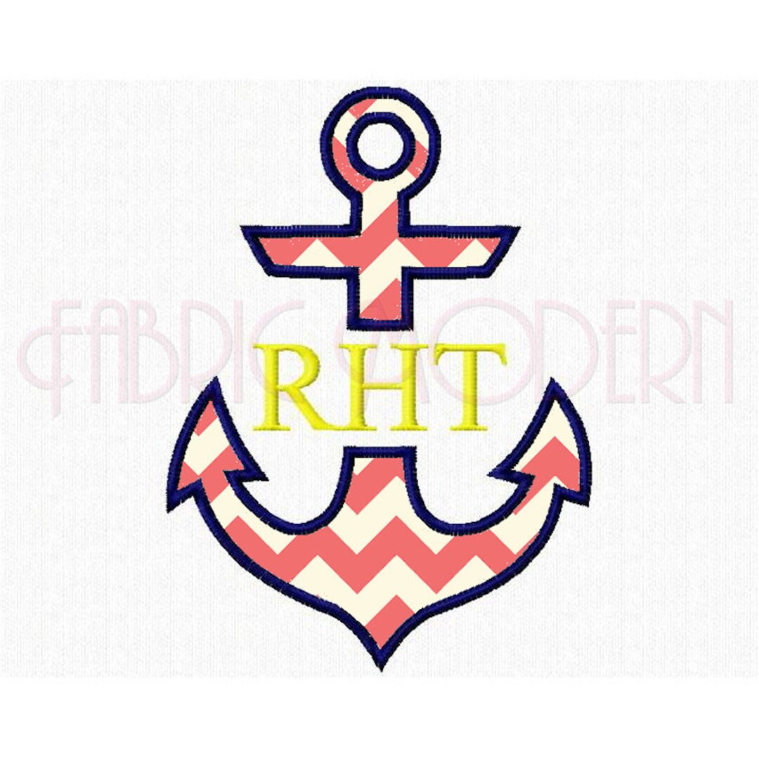 SPLIT ANCHOR APPLIQUE' Machine Embroidery Design Split Anchor for ...