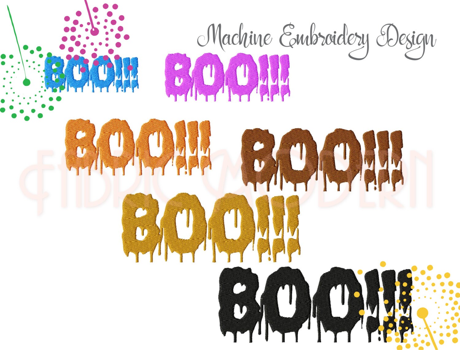 BOO Embroidery Design Halloween machine embroidery design | Etsy