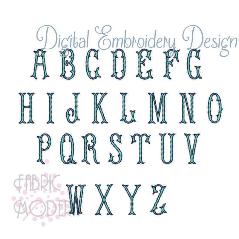 Fishtail Embroidery Font - Etsy