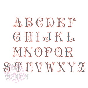 Arabian Nights Two Color Monogram Machine Embroidery Font Alphabet ...