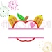 APPLE FOR TEACHER Monogram Split Frame Machine Embroidery Design Filled ...
