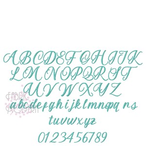 1" Alana Calligraphy Font Monogram Font Script Embroidery Monogram ...