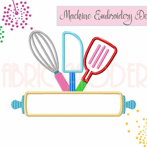 Little Baker Name Frame Machine Embroidery Pattern - Etsy