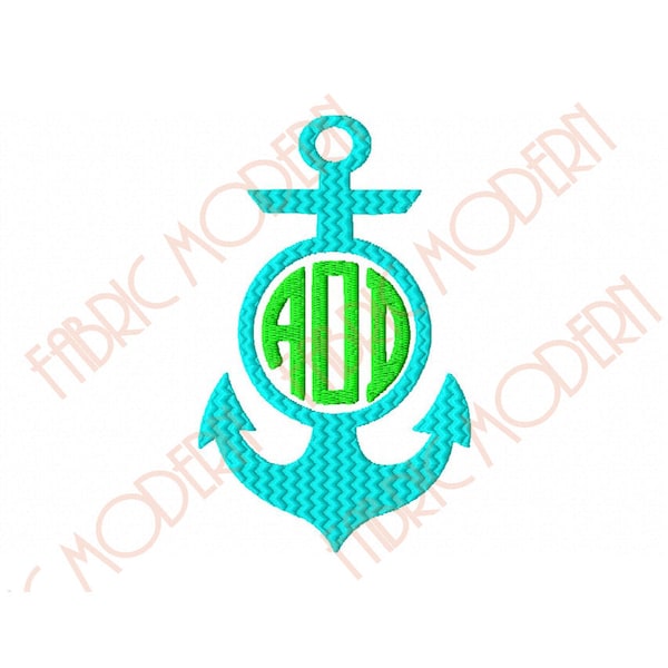 Anchor Monogram Embroidery Design - Etsy