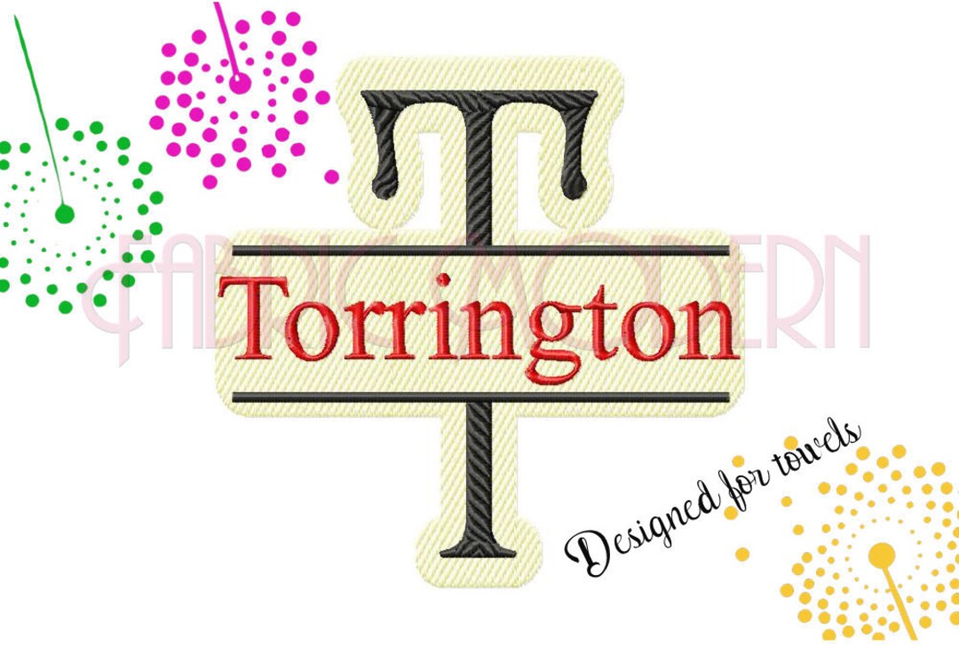 SPLIT LETTER MONOGRAM Embroidery Font Design Towel Embroidery Split ...