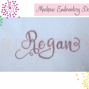 Regan SCRIPT FONT With Ligatures Embroidery Design 2 Inch Upper and ...