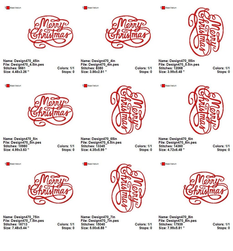 MERRY CHRISTMAS Machine Embroidery Design Fancy Script - Etsy