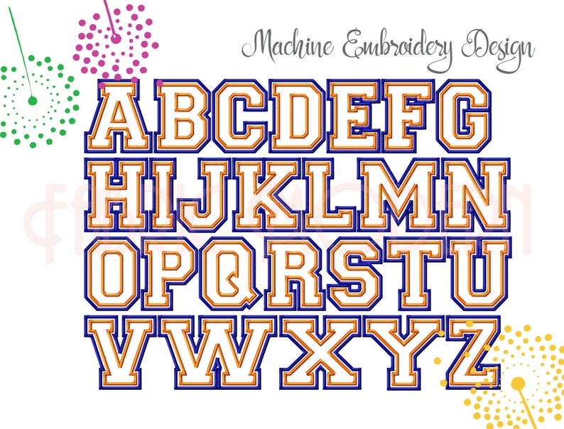 UNIVERSITY COLLEGIATE MONOGRAM Double Applique' Embroidery - Etsy