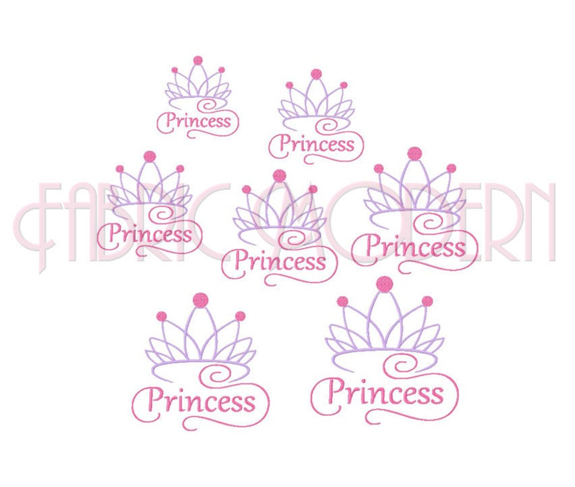 PRINCESS Machine Embroidery Design Fancy Script | Etsy