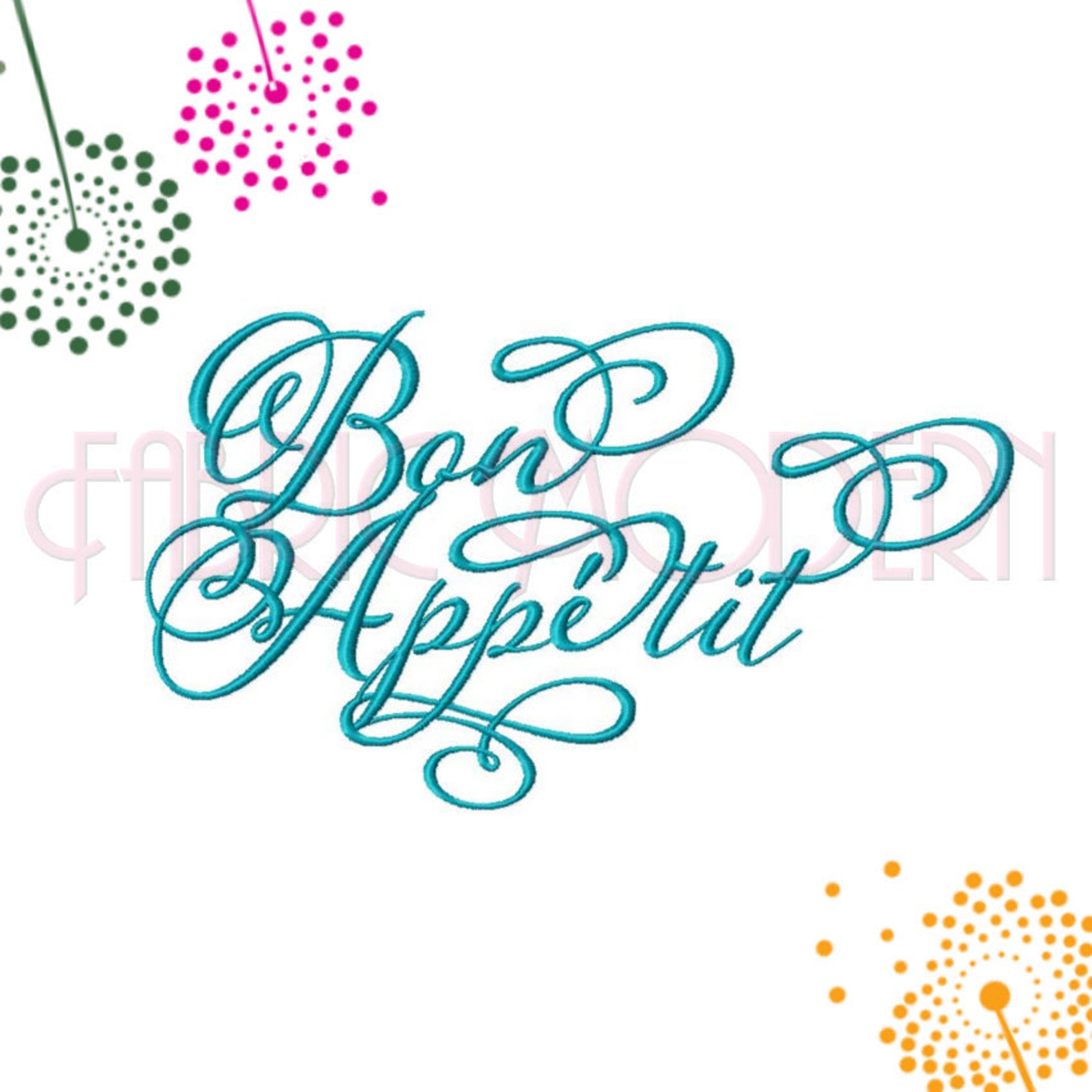 BON APPETIT Embroidery Design Typography Design Kitchen Design - Etsy