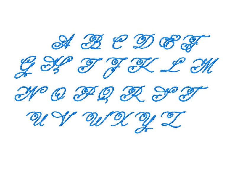Embroidery Font Design Fancy Monogram Font Set in Four Sizes - Etsy