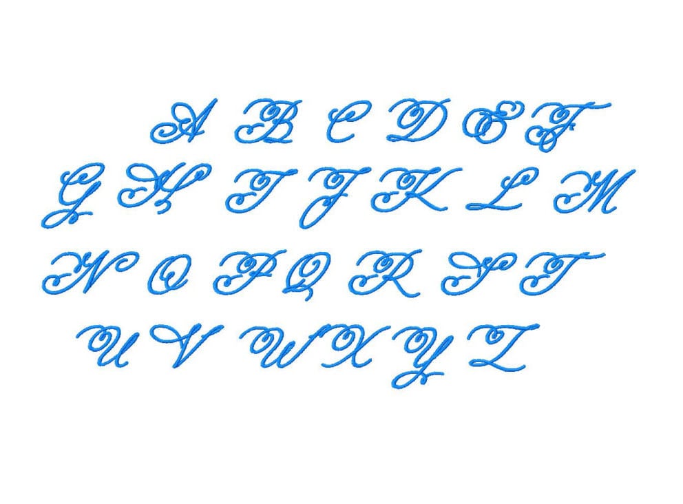 Embroidery Font Design Fancy Monogram Font Set in Four Sizes - Etsy