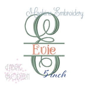 VINE SPLIT MONOGRAM Embroidery Font Design 5 Inches Tall Includes Bx ...