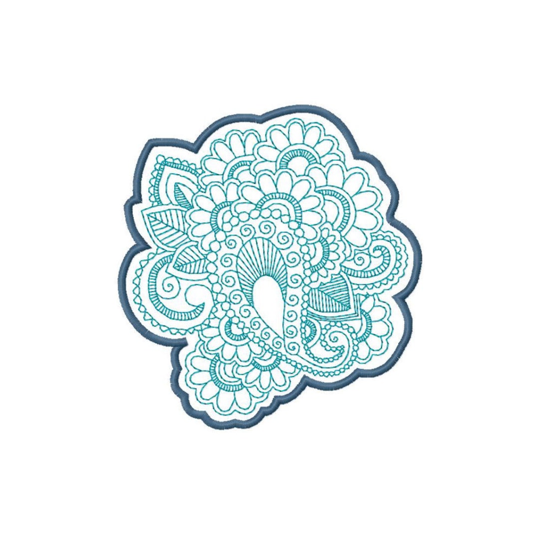 Machine Embroidery Design Ornate Henna Tattoo Design Applique ...