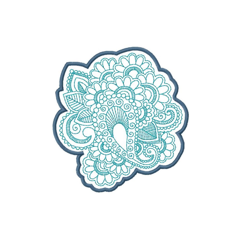 Machine Embroidery Design Ornate henna tattoo design | Etsy