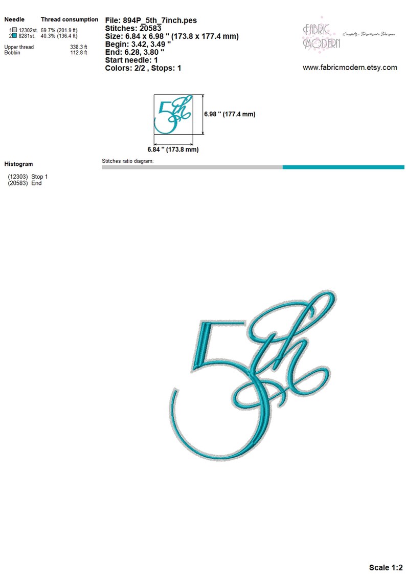 5th Fancy Script Embroidery Design for Plush Fabrics and Towels #894P ...