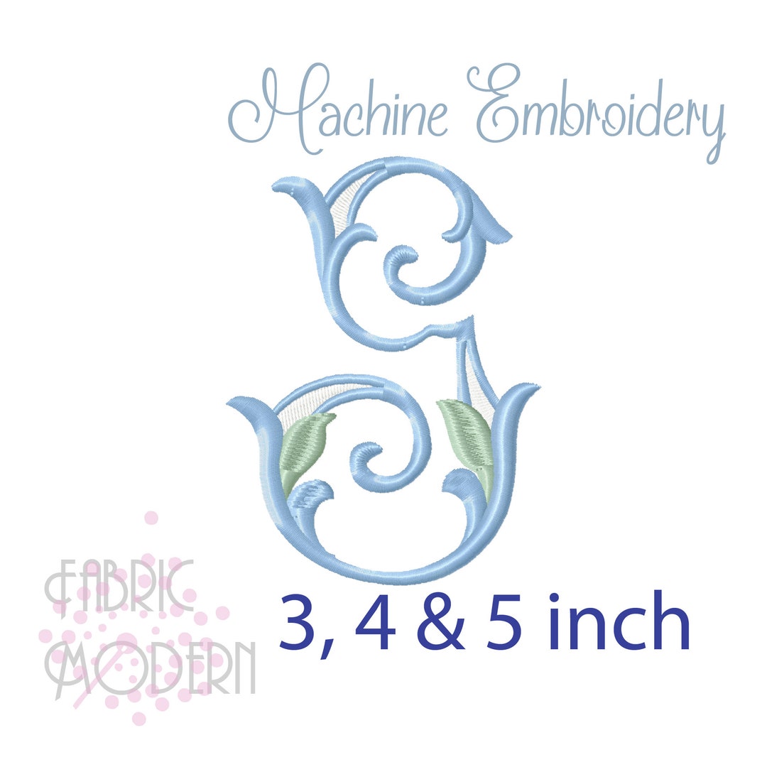 Letter G MONOGRAM Embroidery Design Large Vintage Single #1128-G - Etsy