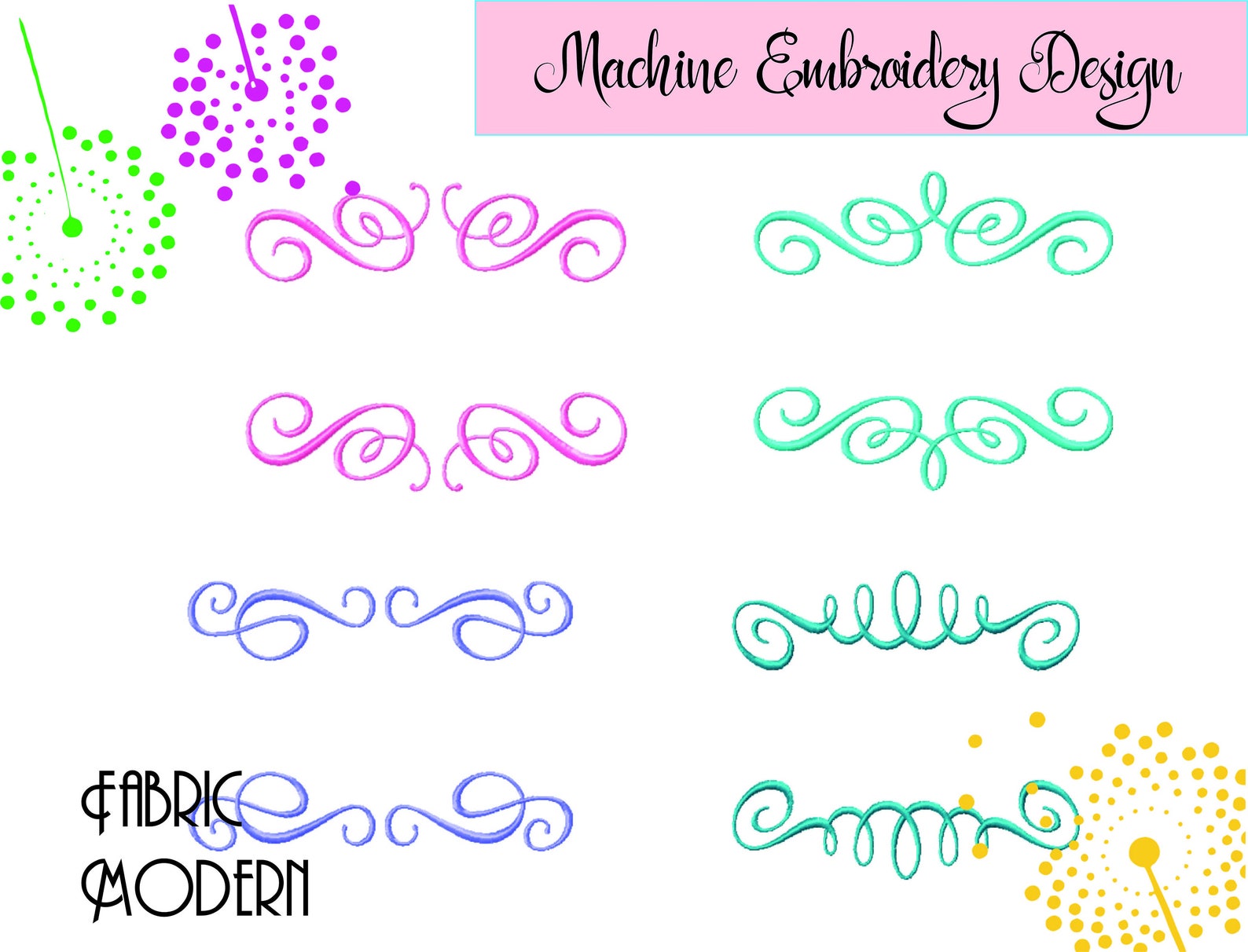 SPLIT MONOGRAM FRAMES Machine Embroidery Design Flourish Swash Bx ...