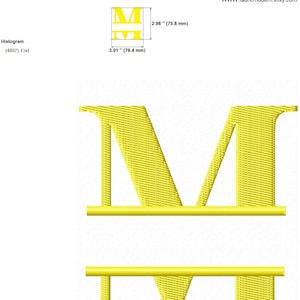 3inch Times SPLIT MONOGRAM Embroidery Font Design #1118-3 - Etsy