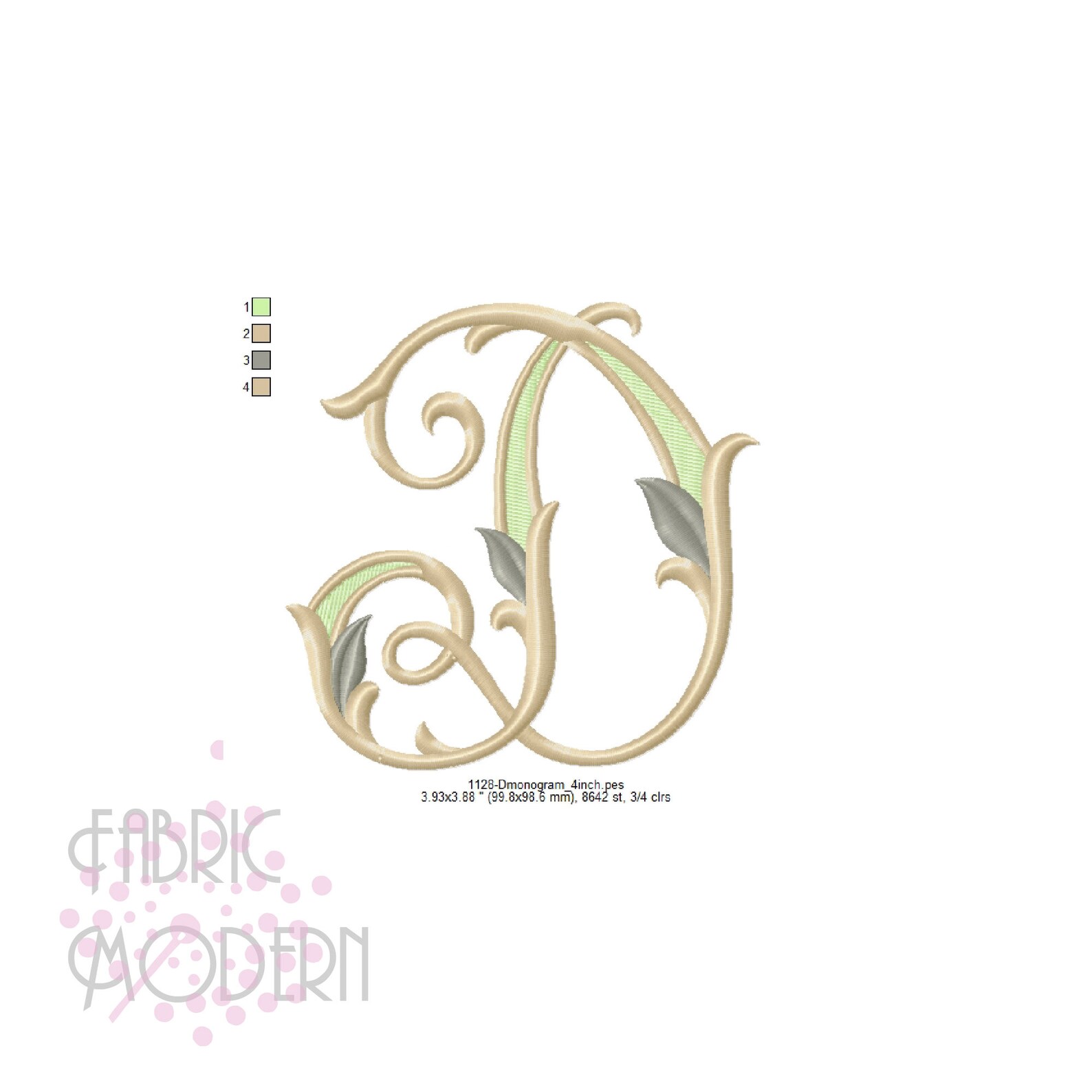 Letter D MONOGRAM Embroidery Design Large Vintage Single - Etsy