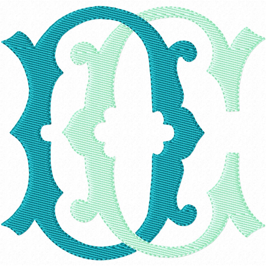 CD DC Double MONOGRAM Embroidery Design Antique Two Letter Design - Etsy