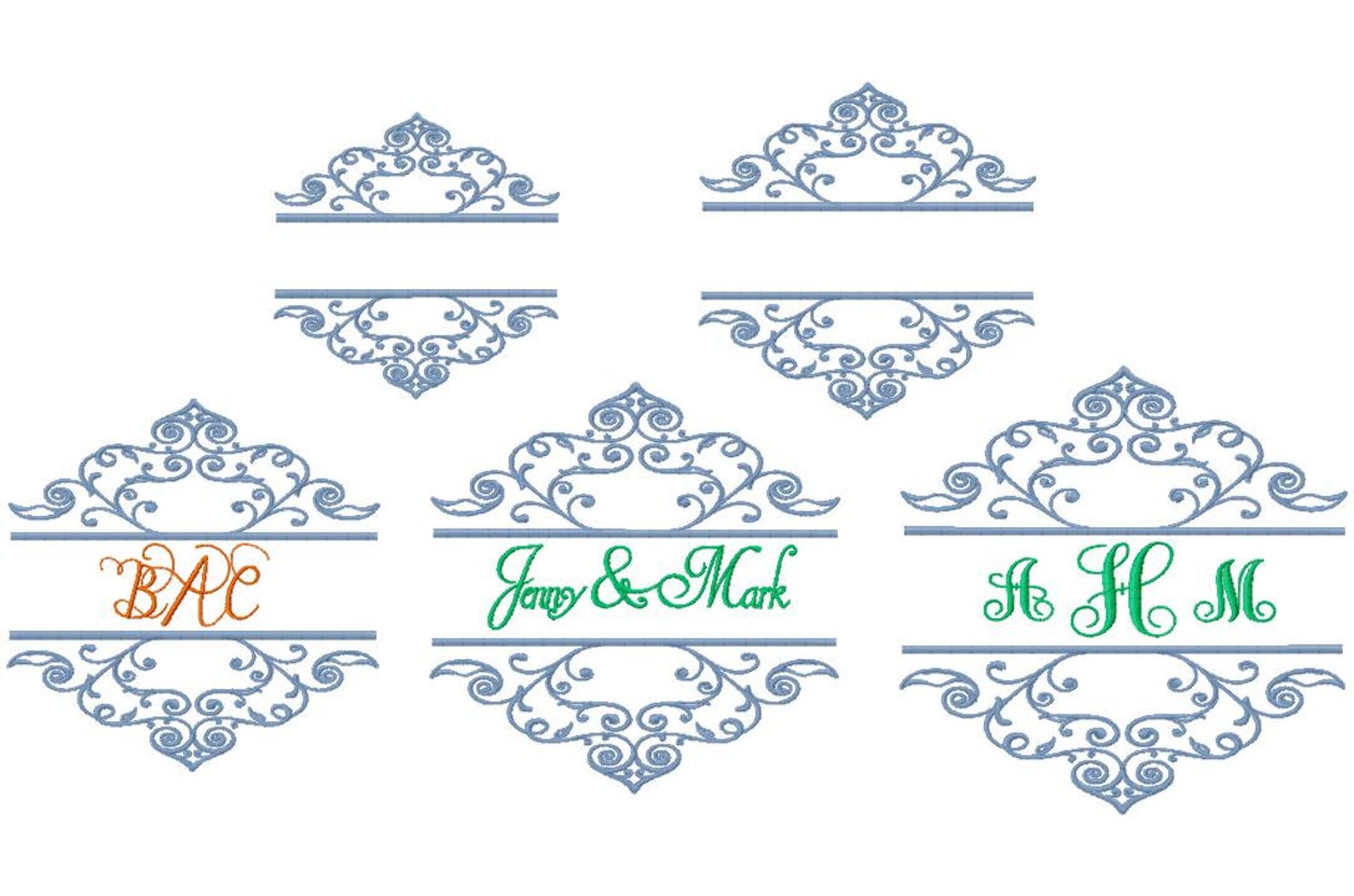 VINTAGE Machine Embroidery Design Fancy Split Monogram | Etsy