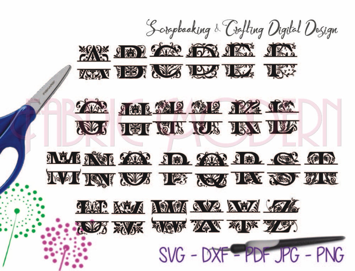 REGAL SPLIT MONOGRAM Crafting Design File for Cutting and Printing Svg ...