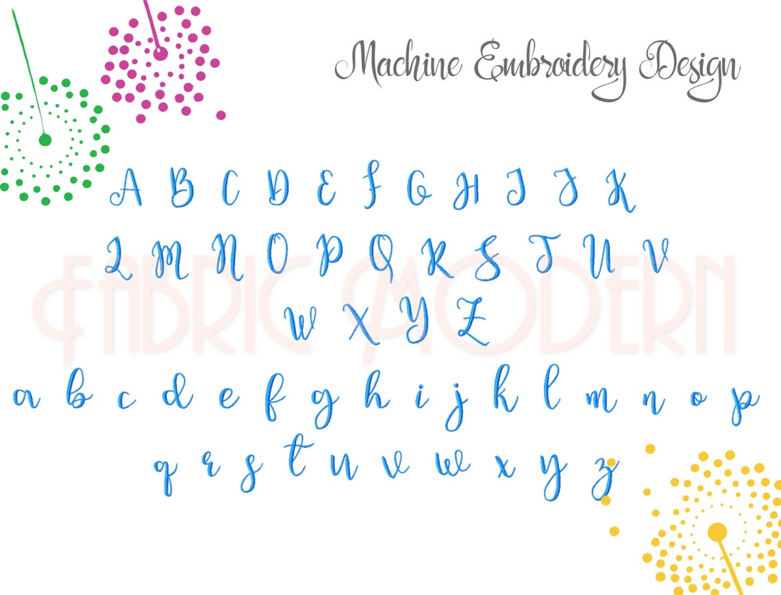 INFORMAL SCRIPT FONT Embroidery Design 1/2 Inch and 1 Inch - Etsy