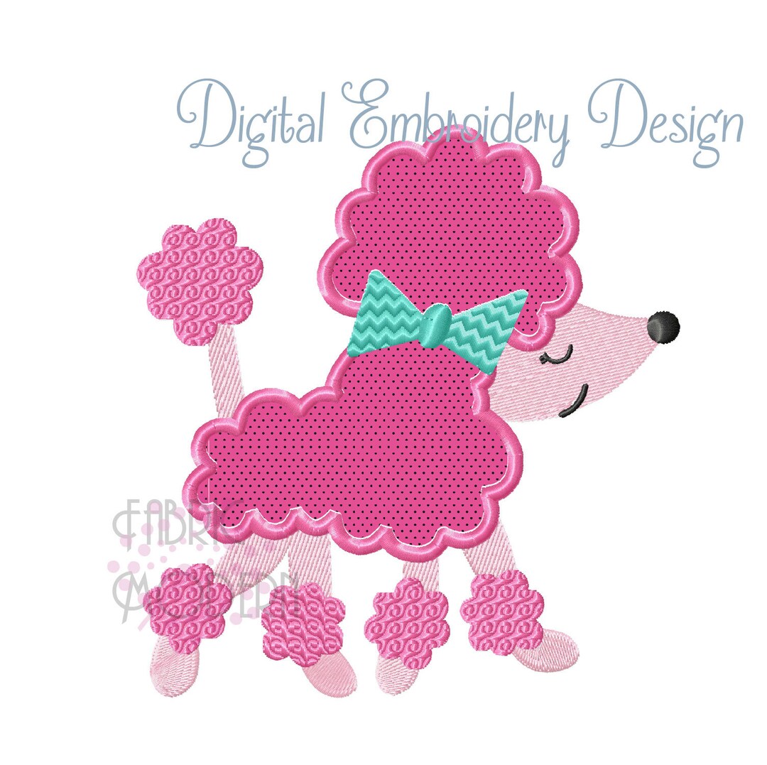 Poodle Embroidery Design Filled and Applique #1036 - Etsy