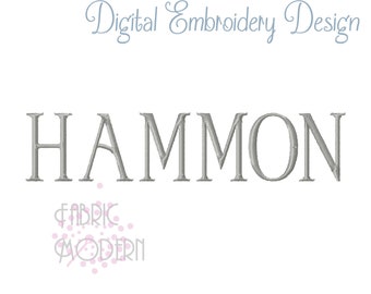 HAMMON Narrow Caps Embroidery Font Alphabet 1034N | Etsy