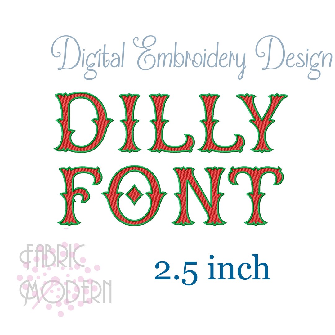 Dilly Monogram Embroidery Font #1147 - Etsy