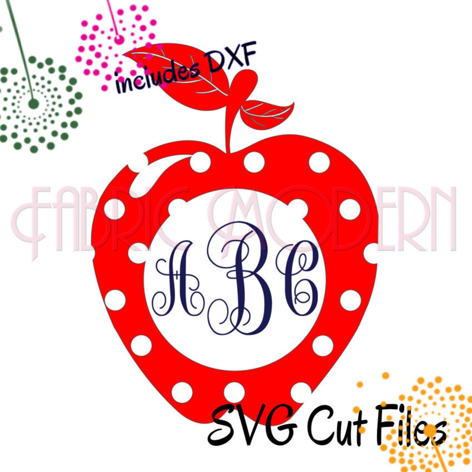 APPLE MONOGRAM FRAME Silhouette Crafting Design File for | Etsy