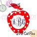 APPLE MONOGRAM FRAME Silhouette Crafting Design File for Cutting and ...