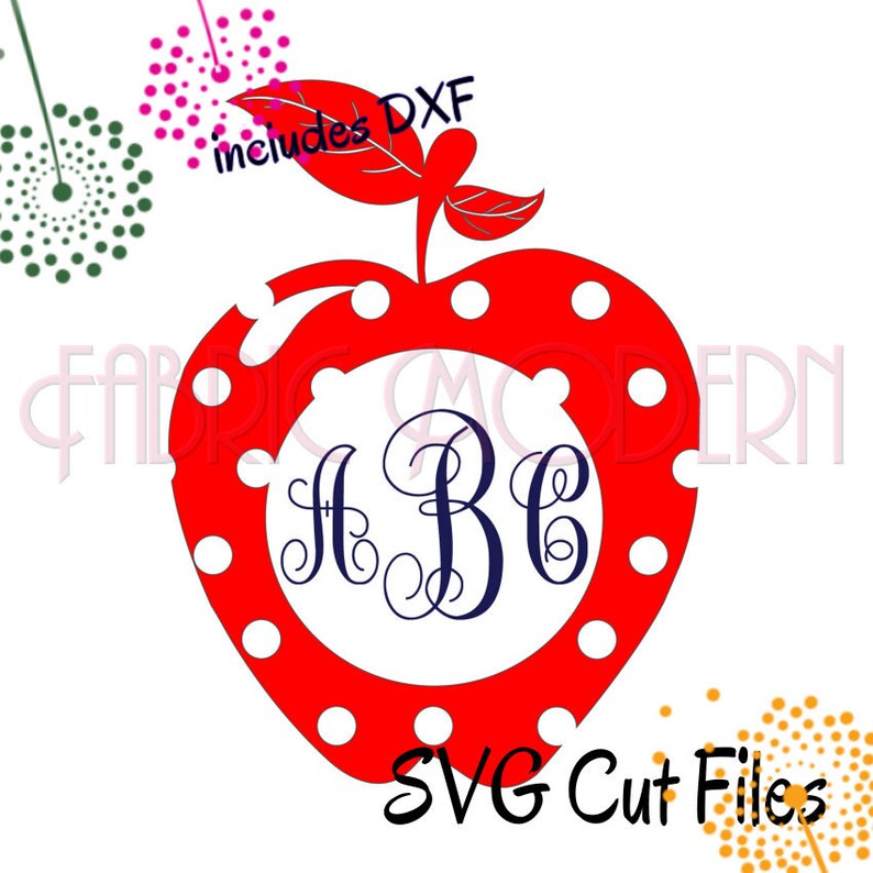 APPLE MONOGRAM FRAME Silhouette Crafting Design File for | Etsy