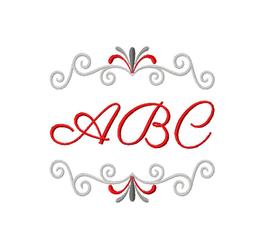 MONOGRAM FRAME Embroidery Design, Fancy Ornamental Frame for Names or ...