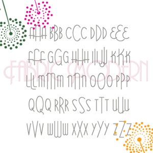 3 Inch MODERN MONOGRAM Embroidery Font Design Three Letter Monogram ...