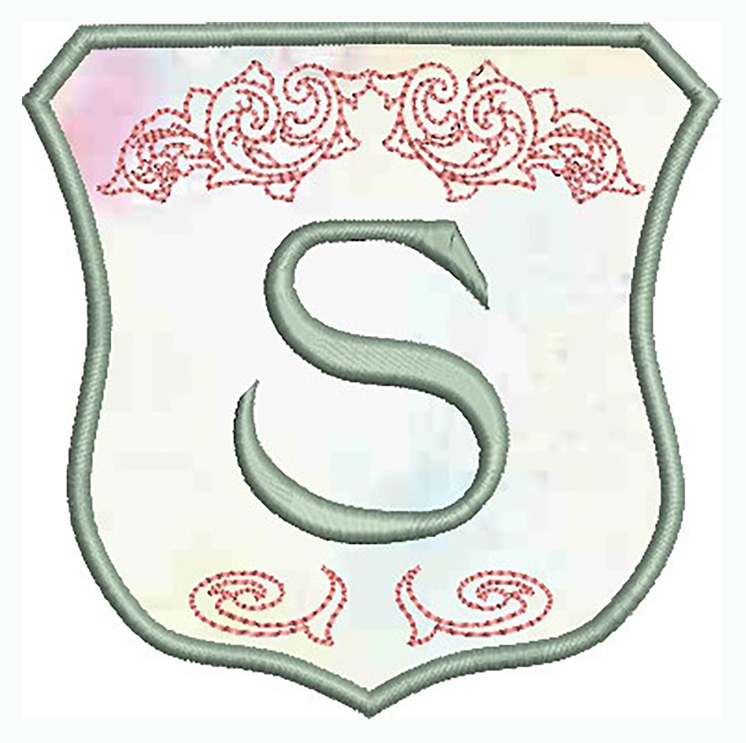 Applique Monogram Crest Embroidery Design - Full Alphabet, 4x4 Hoop ...