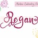 Regan SCRIPT FONT With Ligatures Embroidery Design 2 Inch Upper and ...
