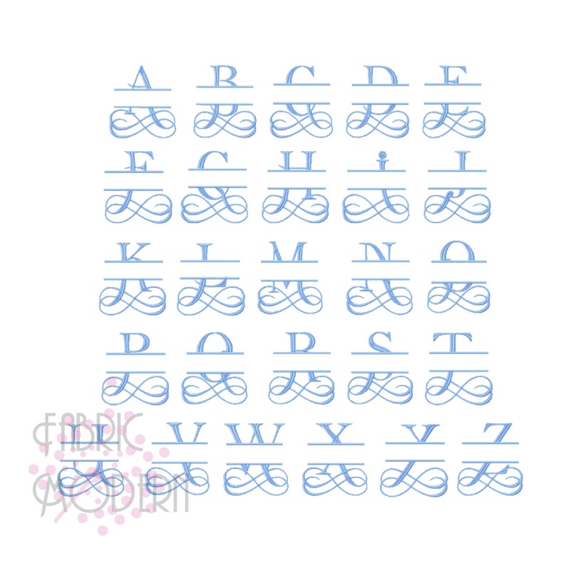 VINE SWASH Split MONOGRAM Embroidery Font Design 4x4 Hoop All - Etsy