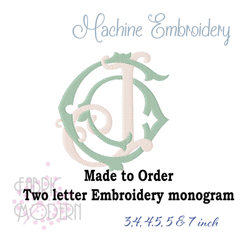 Interlocking Monogram Ornate 17th Century 2 Letters - Made to Order - Etsy