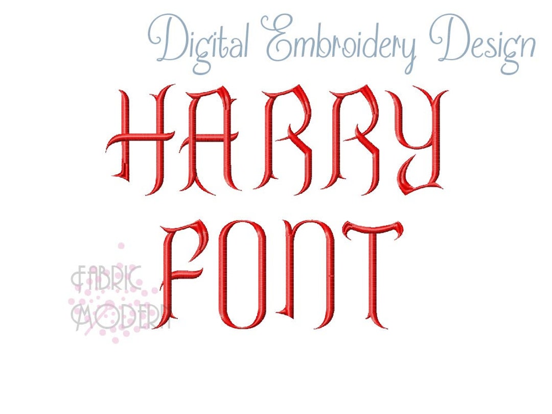 HARRY Embroidery Font Alphabet Monogram Letters Halloween Fonts Potter ...